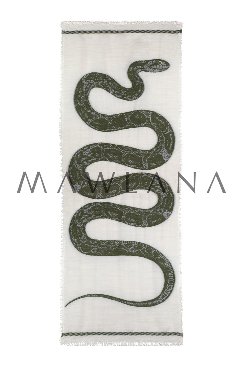 MODAL CASHMERE EMBRODRY SNAKE DESIGN SHAWL – Mawlana