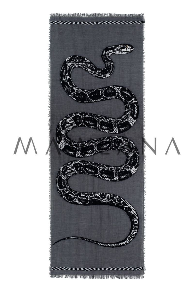MODAL CASHMERE EMBRODRY SNAKE DESIGN SHAWL – Mawlana